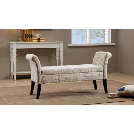 Mena French Fabric Bench With Storage | Walmart Canada