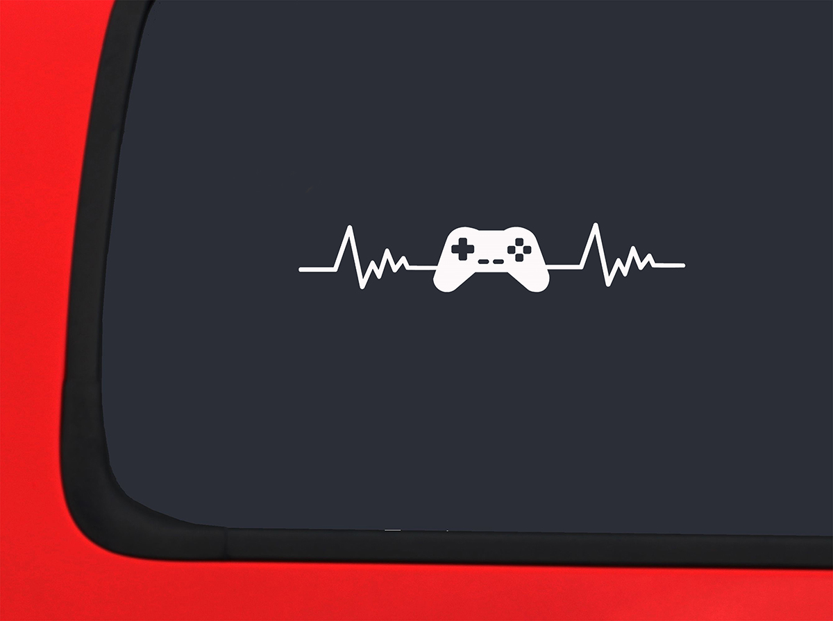 Car Sticker Controller Lifeline Heartbeat Videogames Gamer Funny Car ...