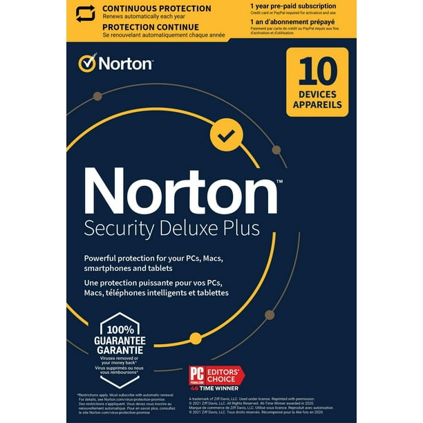 Norton™ Security Deluxe Plus - 10 Device, 1-Year Subscription with Auto ...