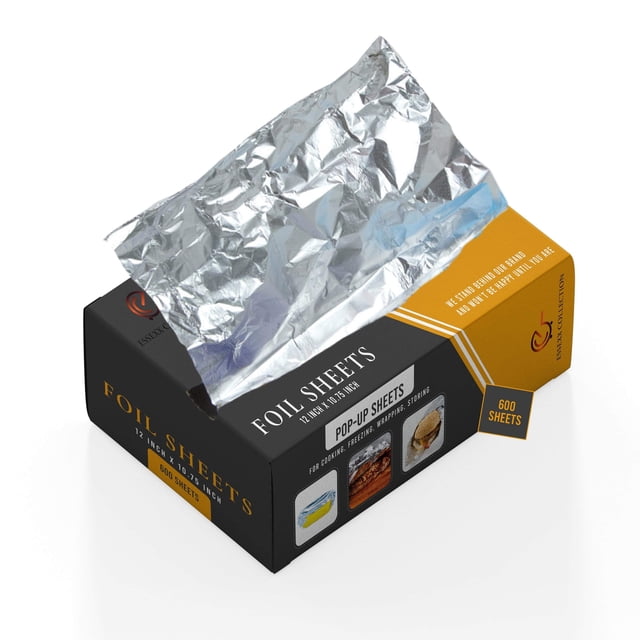 Essexx Collection Aluminum Foil Sheets - 600 Pop Up Interfolded Foil ...