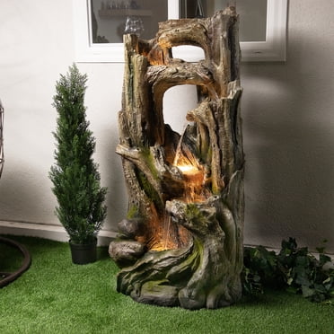 Alpine Corporation 52" Tall Indoor/Outdoor Waterfall Willow Tree ...