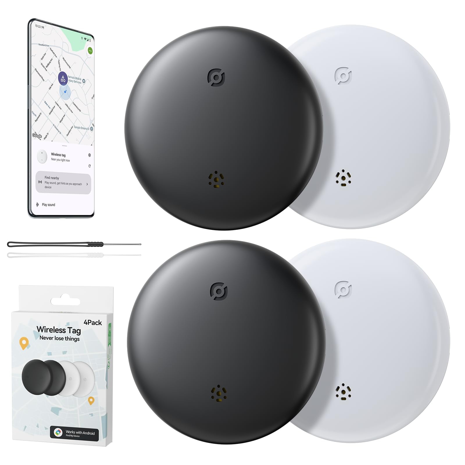 Smart Tracker Tags Air Tag para Android [paquete de 4] a prueba de agua ...