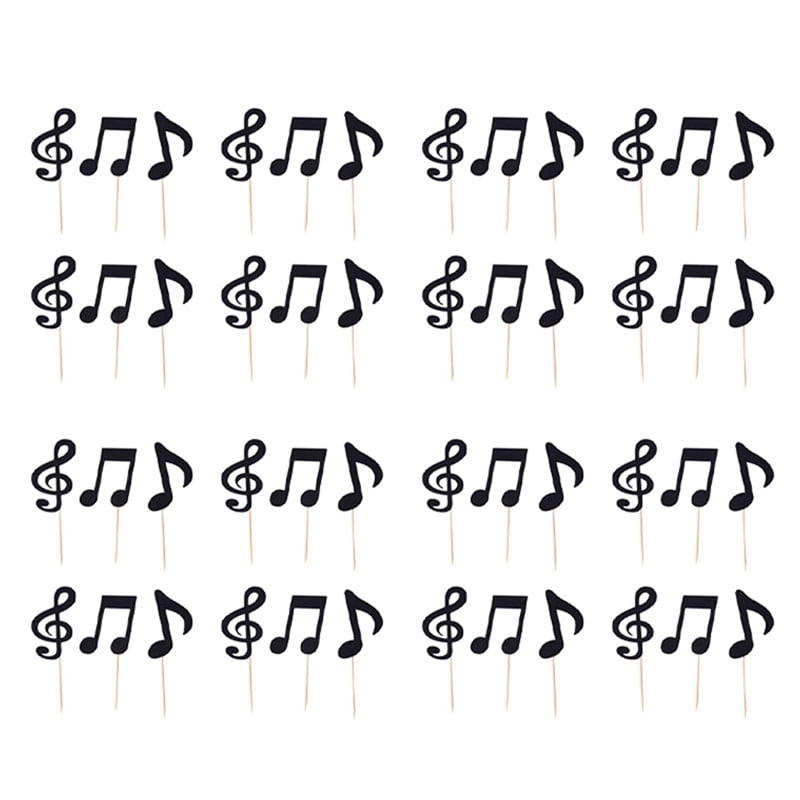 60 Piezas de Notas Musicales con Temas Topper de Papel de la de la ...