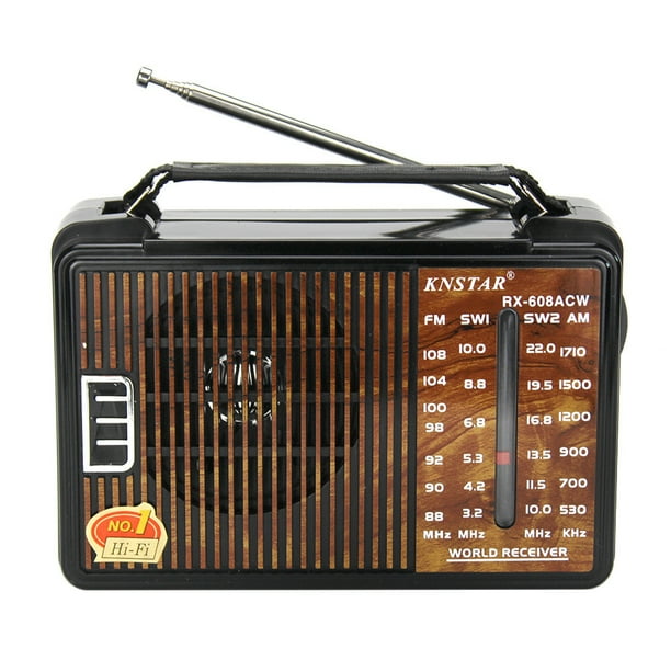 Mini radio retro de cuatro bandas RX-608AC, reproductor portátil de semiconductores FM para ...