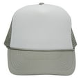 Double tone contrast poly foam mesh back trucker cap (White/Grey ...