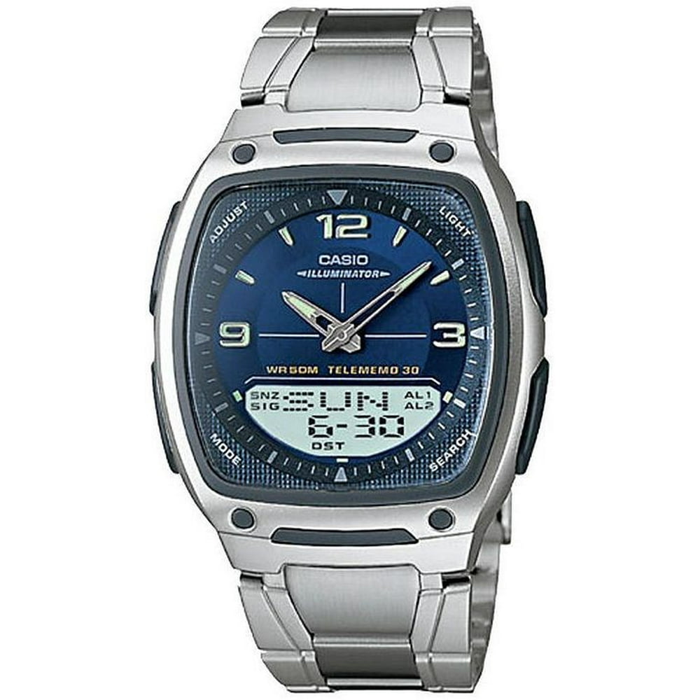 Casio - Casio Men's Stainless Steel Analog-Digital Sport Watch, Blue ...