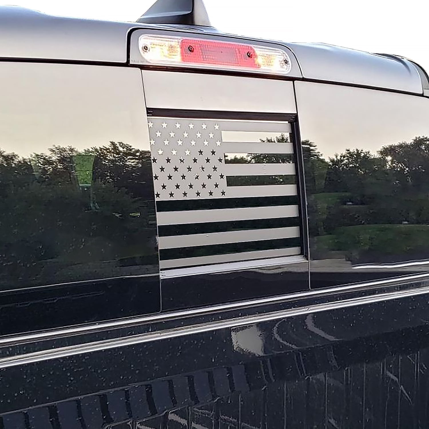 Bogar Tech Designs Rear Back Middle Window American Flag Vinyl Decal ...