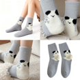 Aellinatey Fuzzy Sock Sweet Cartoon Crew Socks Soft Slippers Socks Home ...