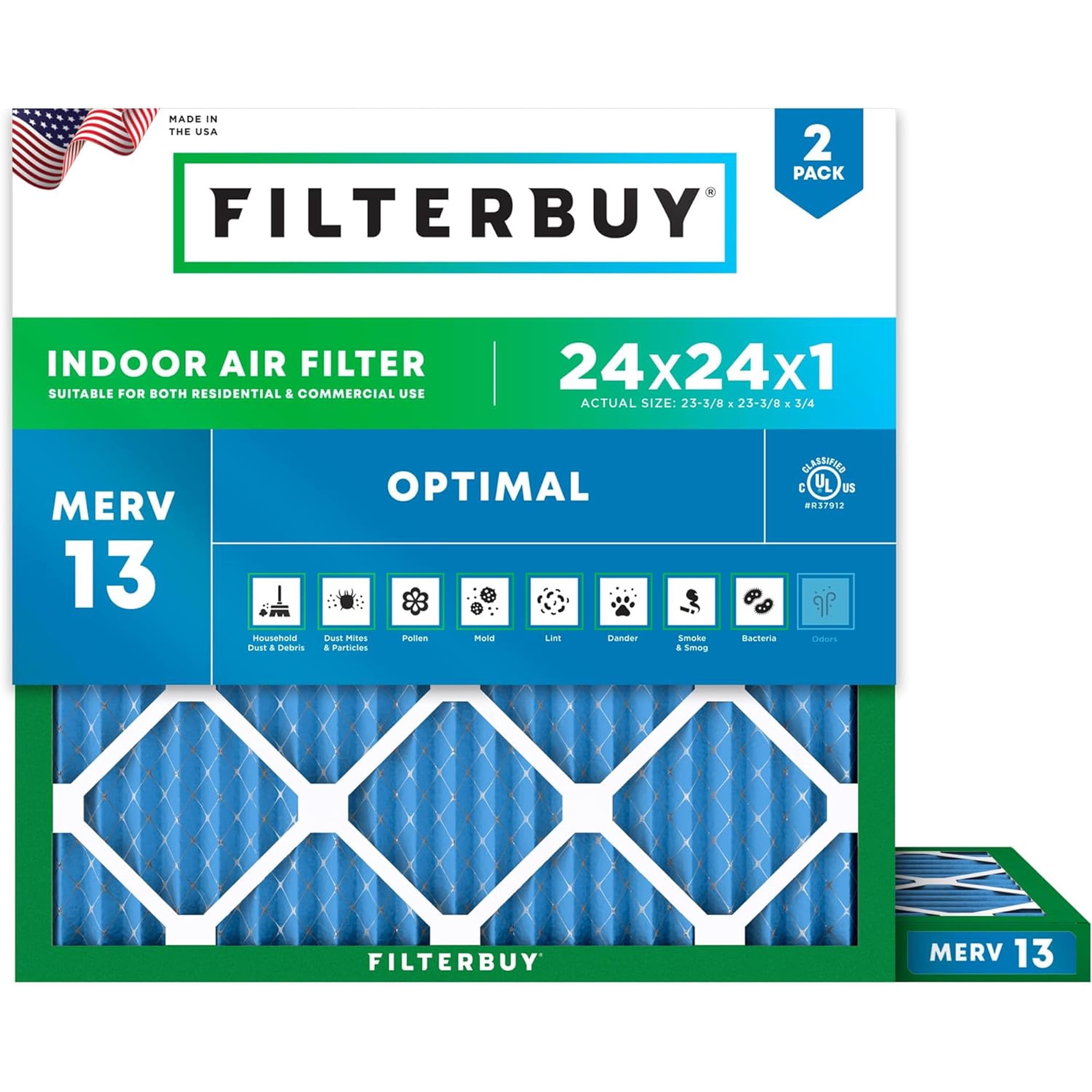 Click here for Filterbuy 24x24x1 Merv 13 (Mpr 1900) Health Defens... prices