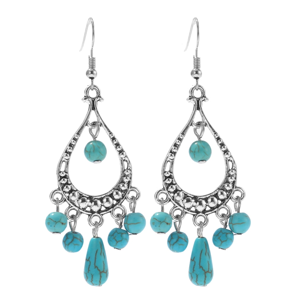 Click here for Ounona 1 Pair Turquoise Earrings Bohemia Style Ear... prices