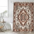 Burnt Orange Boho Bathroom Shower Curtains with 12 Hooks Polyester ...
