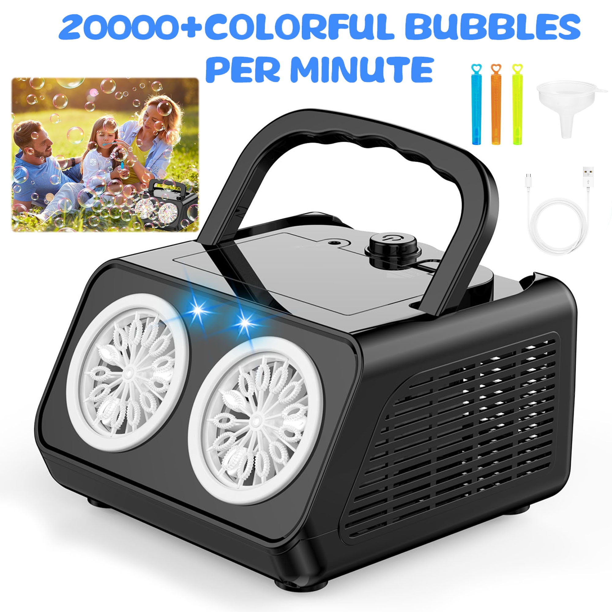 DODOING Bubble Machine Durable Automatic Bubble Blower, 26 Wands 20000 ...
