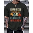 Black 100% Cotton Happiness Is A Six-Stringed Friend Guitar Graphic Tee ...