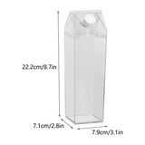 Wovilon Milk Carton Water Bottle - Clear Square Milk Bottles Bpa Free ...