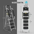 HBTower Folding 5-Step Ladder with Handrails and Tool Tray, Anti-Slip ...