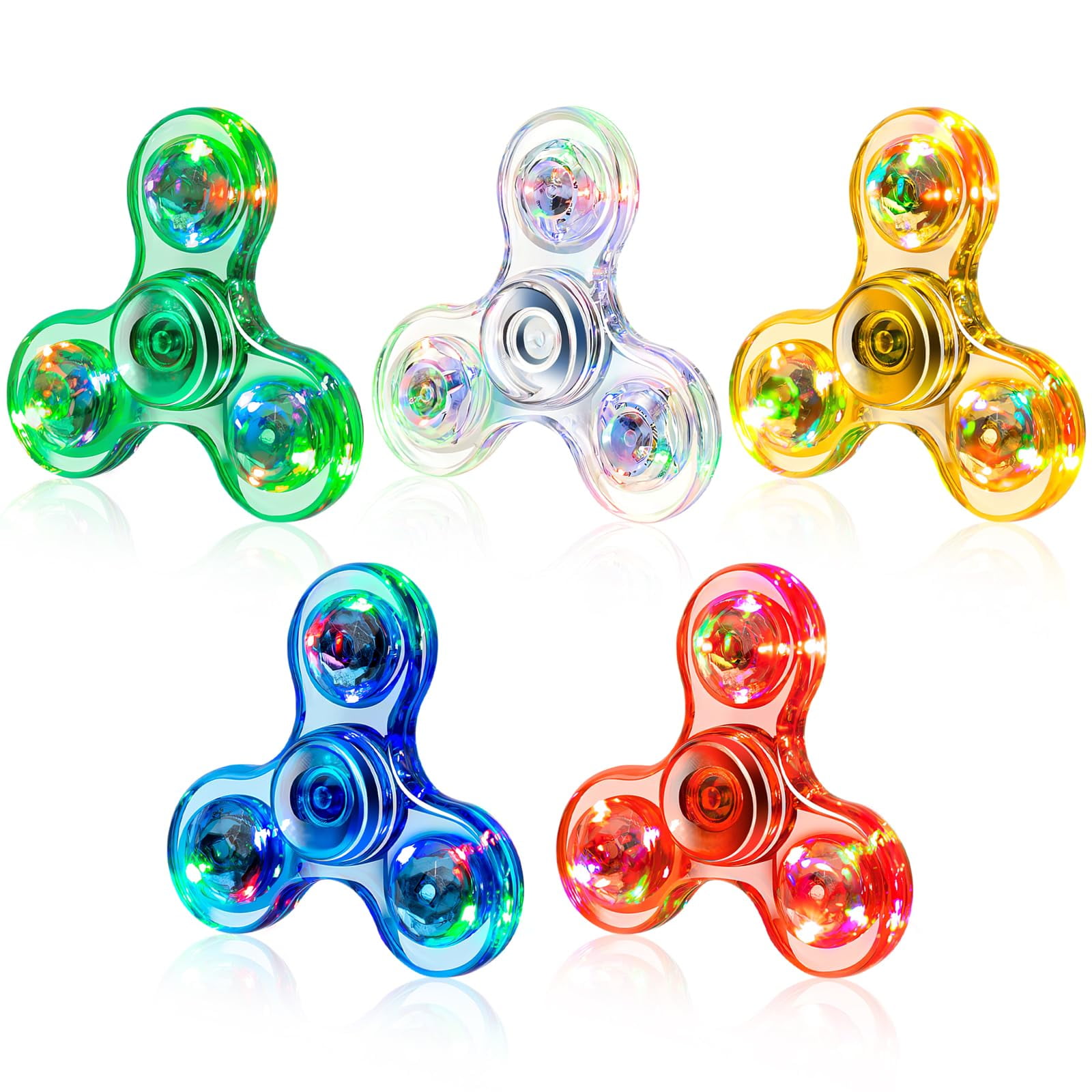 Click here for Unbranded 5 Pack Led Light Up Fidget Spinners  Col... prices