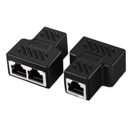 AMERTEER 1 to 2 Way RJ45 Female Splitter Adapter LAN Ethernet Network ...
