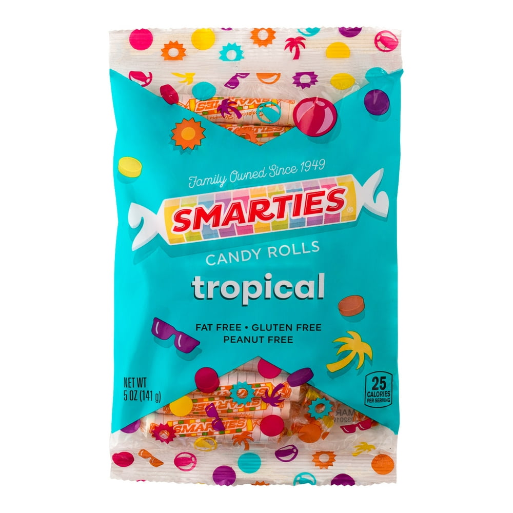 Smarties Tropical Candy Rolls, 5 Oz - Walmart.com - Walmart.com