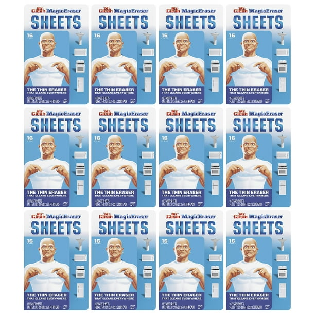 Mr. Clean Magic Eraser Sheets White 16 Count, 12 Pack - Walmart.com