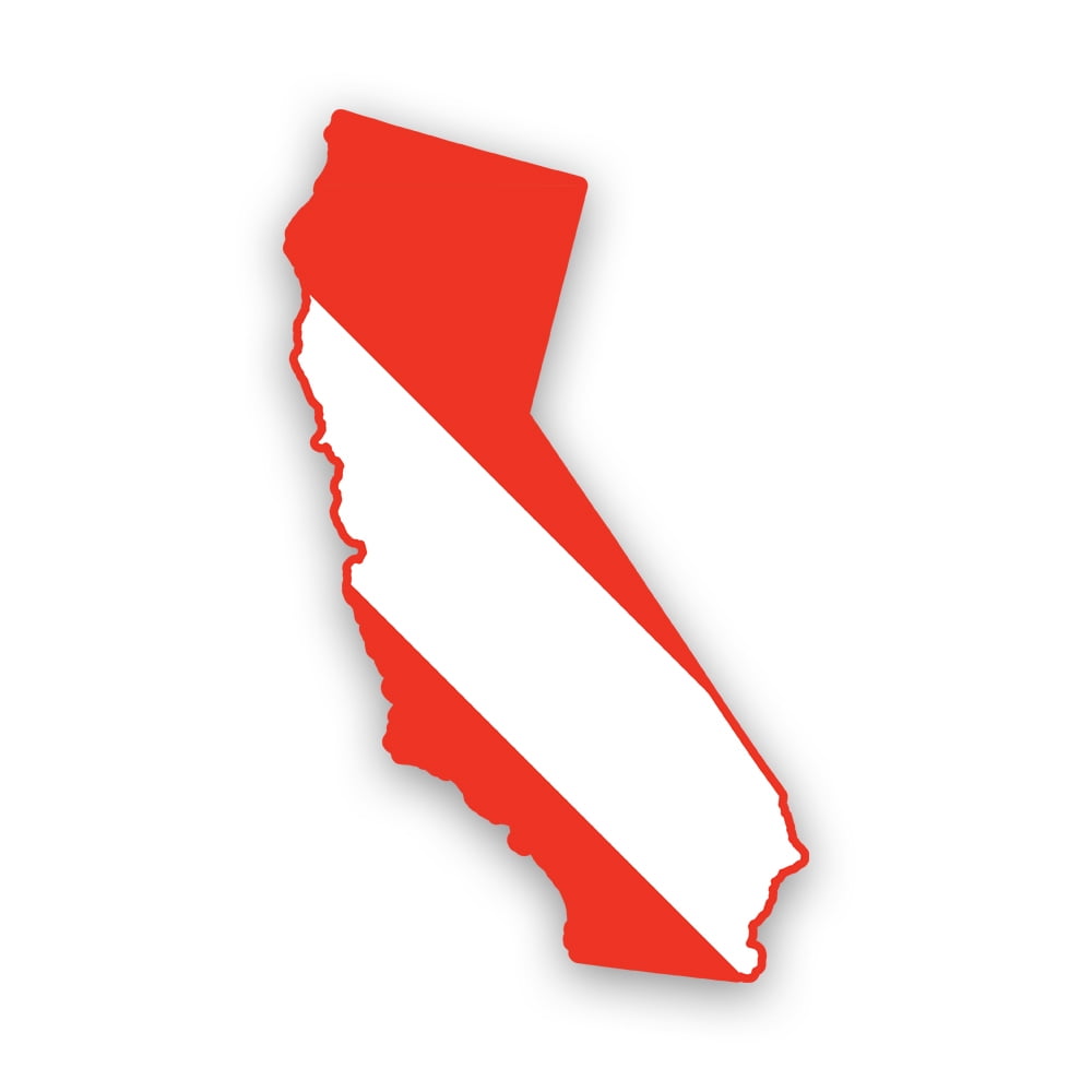 California State Shaped Diver Down Flag Sticker Decal - Self Adhesive ...