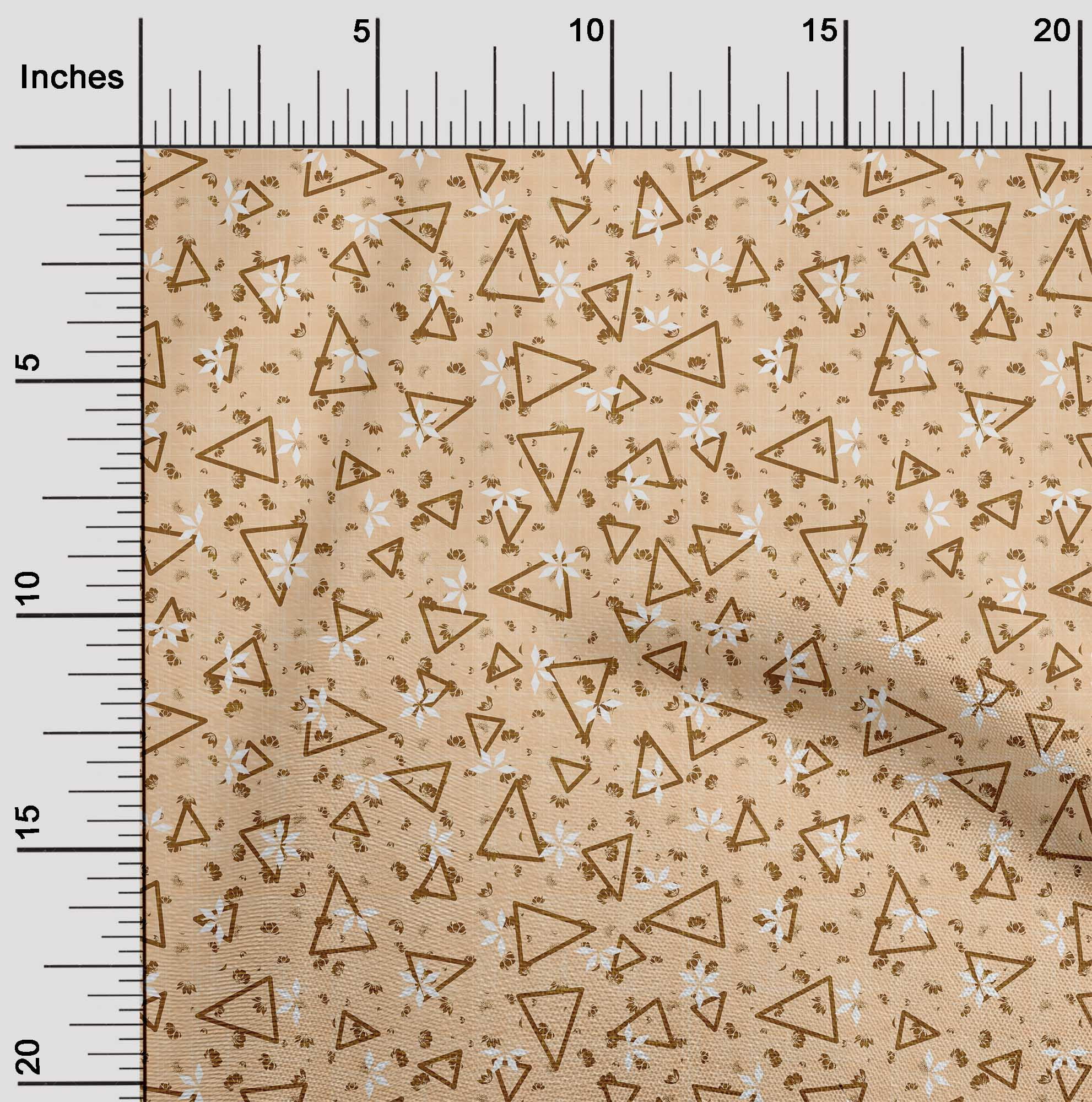 oneOone Silk Tabby Pale Orange Fabric Texture & Triangle Geometric Diy ...