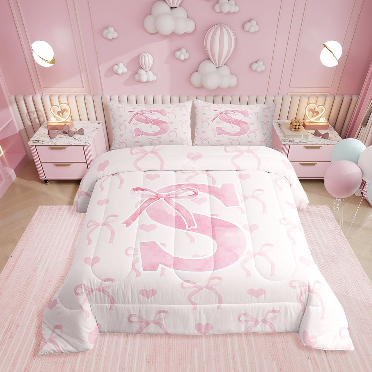 Click here for Erosebridal Girly Pink Bowknot Bedding Sets Queen... prices