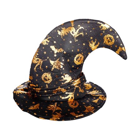Witch Hat Scary Creepy Wide Brim Pointed Hat Gift for Men Women Costume ...