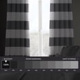 Slate Grey & Off White Horizontal Stripe Cotton Hotel Blackout Curtain ...