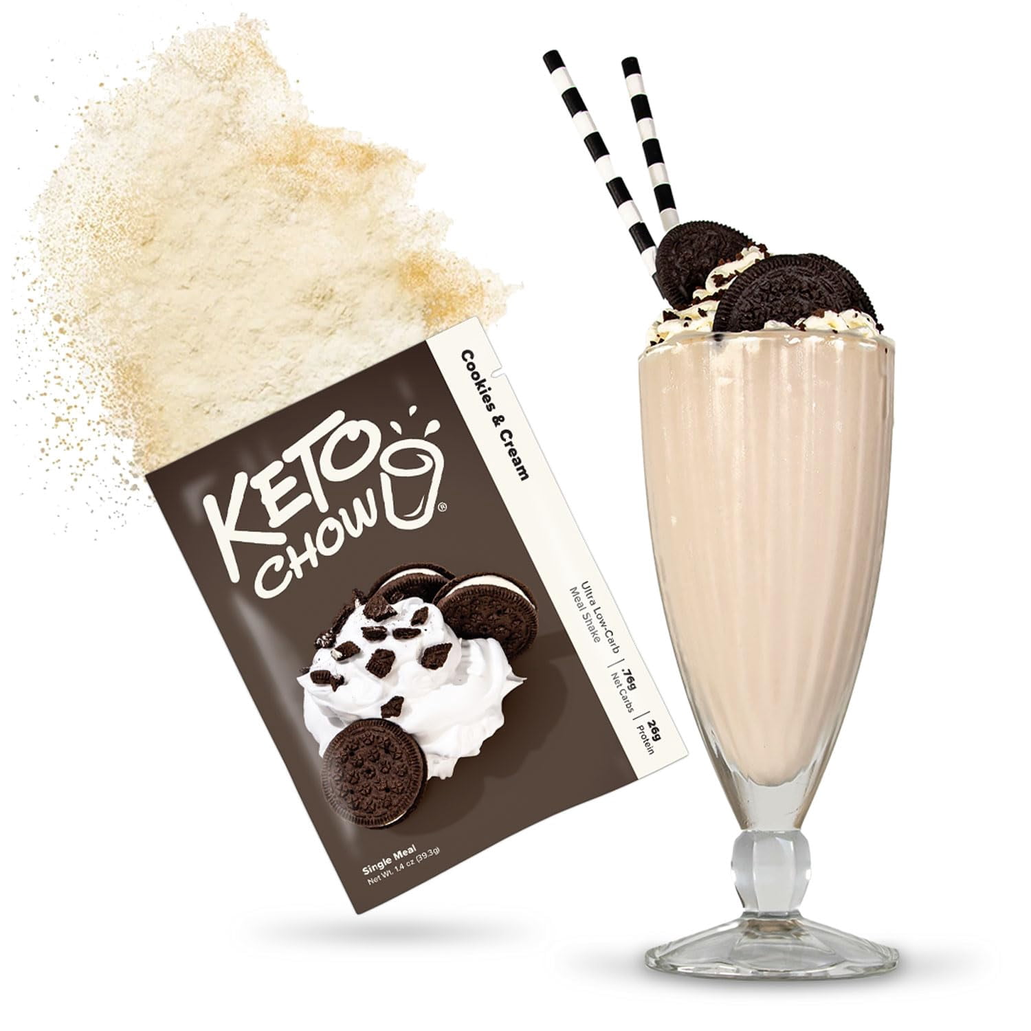 Keto Chow Cookies & Cream - Keto Meal Replacement Shake Powder ...