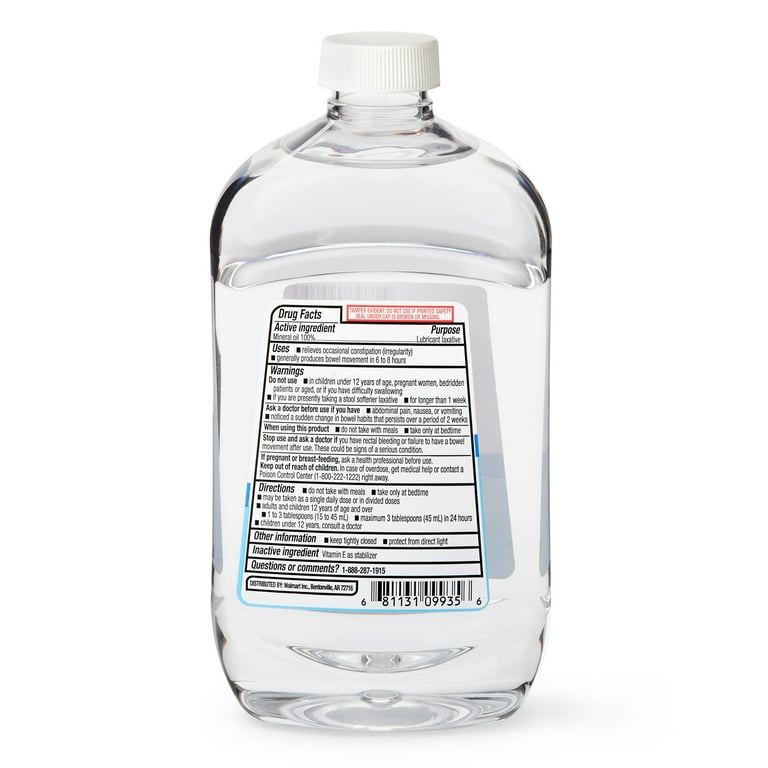 Equate Mineral Oil Lubricant Laxative Liquid for Constipation, 16 fl oz ...