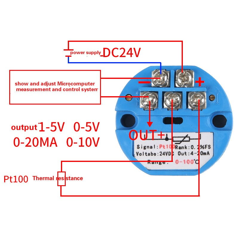 Intelligent Integrated Rtd Pt100 Temperature Transmitter 4-20ma Din