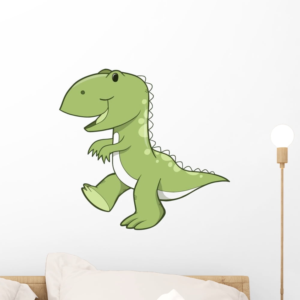 Happy Little T-rex Dinosaur Wall Decal Sticker, Wallmonkeys Peel ...