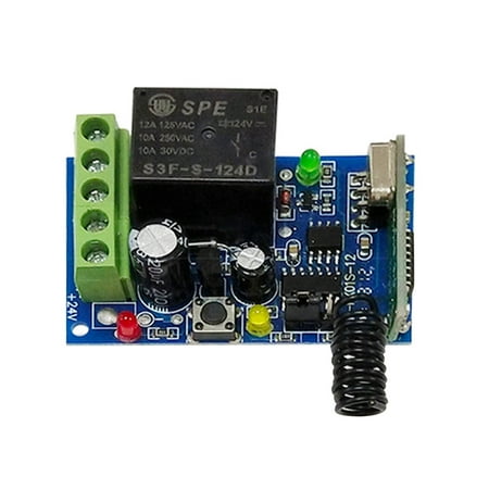 Jasmine DC 12V 433MHz 1CH Wireless Remote Control Relay Module Board ...