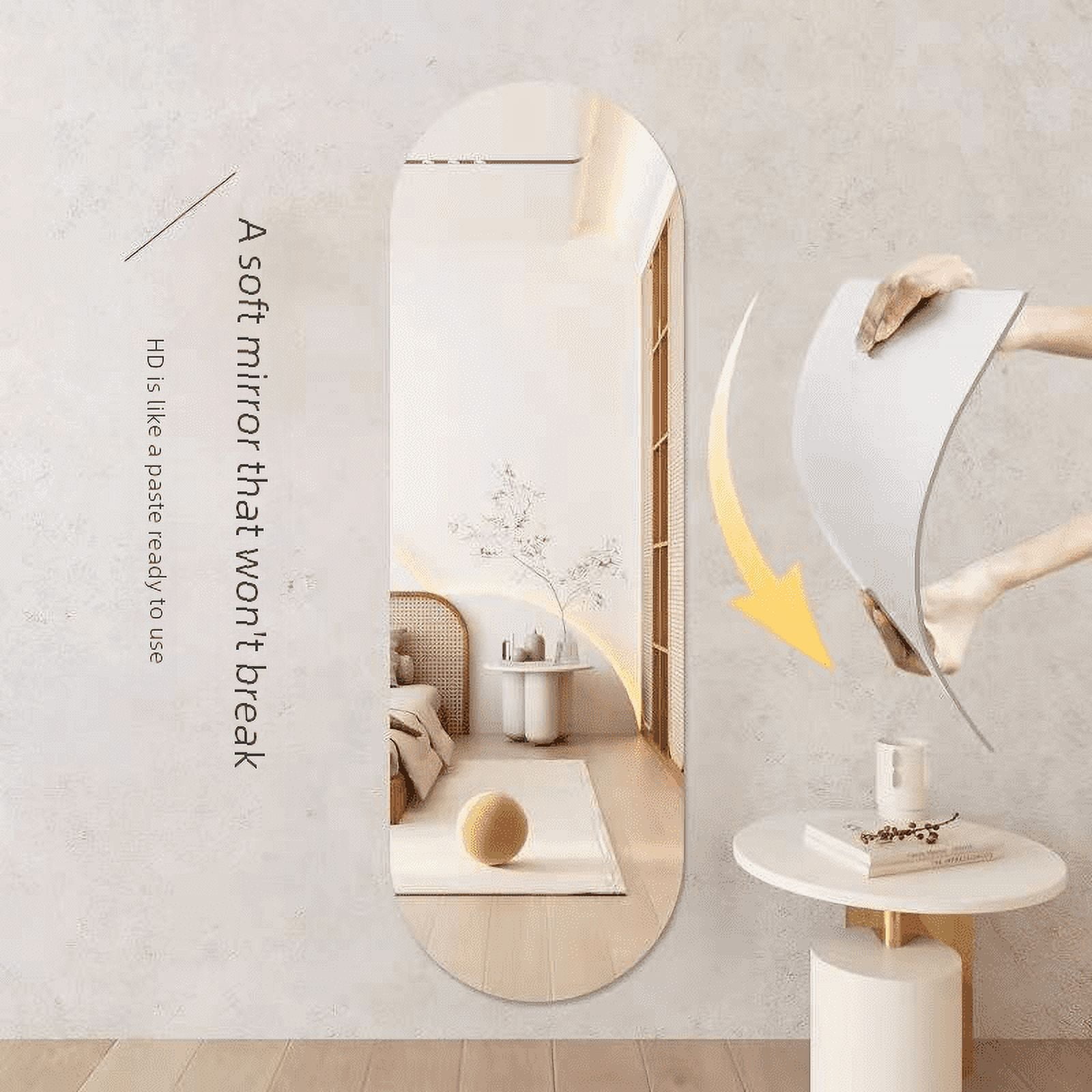 Espejo autoadhesivo suave para tocador de cuerpo completo, adhesivo de ...