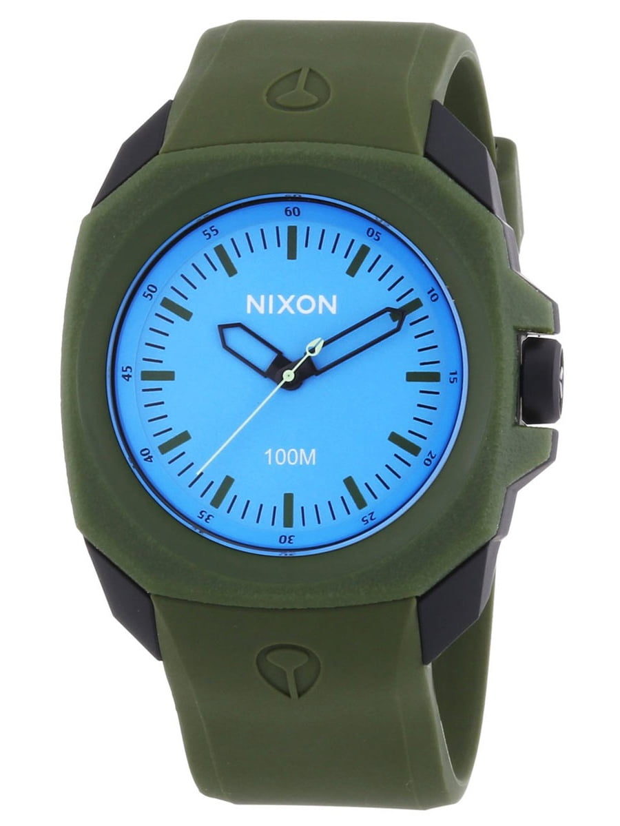 Nixon Men's A3491536 The Ruckus Blue Dial Green Polyurethane Rubber ...