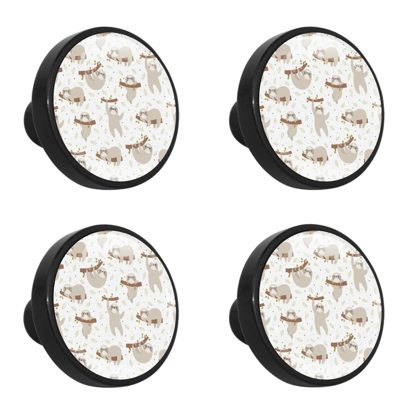 4 Pcs Cute Sloth Knobs for Kitchen Cabinet Cupboard Dresser Bookcase Drawer Pulls Handles Round ...