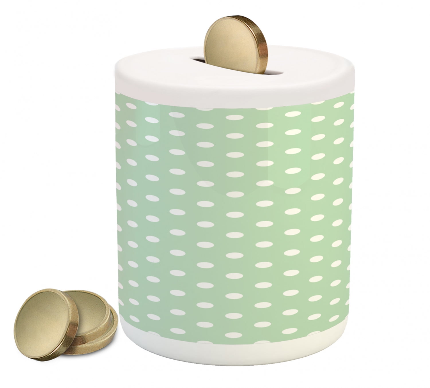 Polka Dot Piggy Bank, Classic Old Fashioned Repeated Circles Round ...