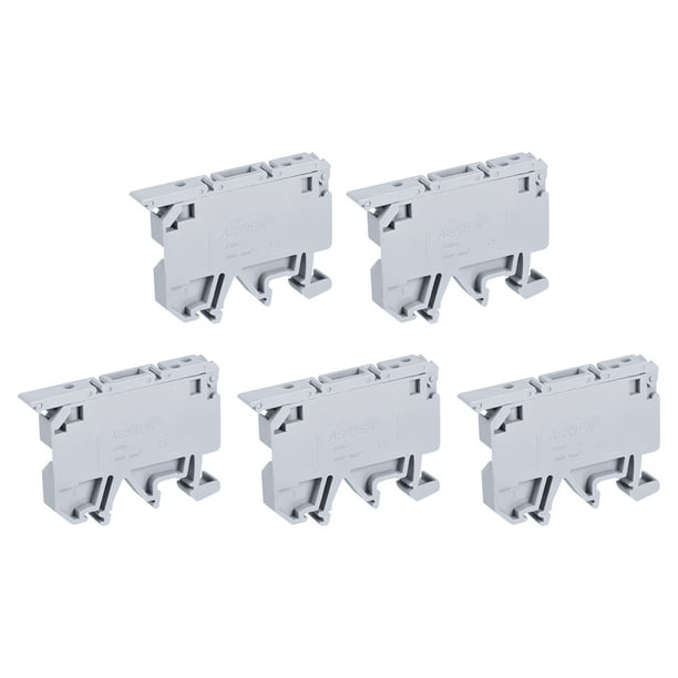 DIN Rail Mount Fuse Holder Terminal Blocks Grey ASK1/EN LD 220V Pack of ...