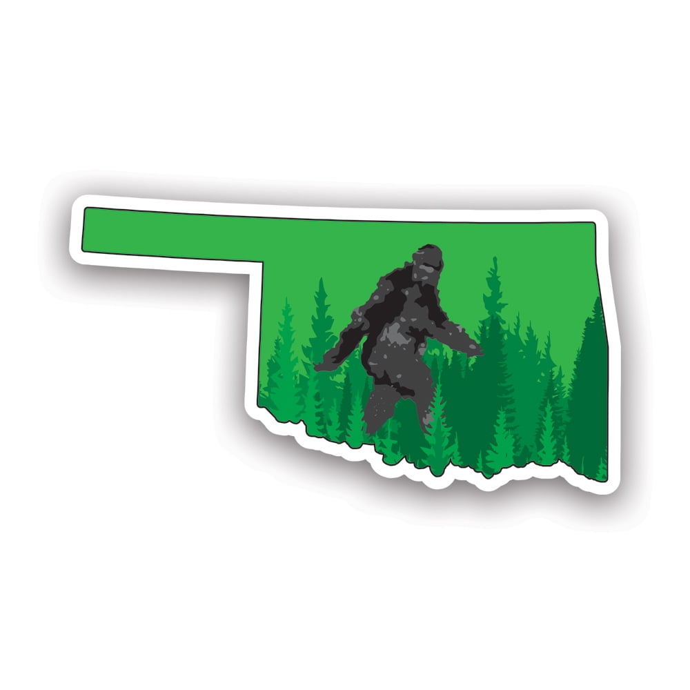Oklahoma Bigfoot Flag Sticker Decal - Self Adhesive Vinyl ...