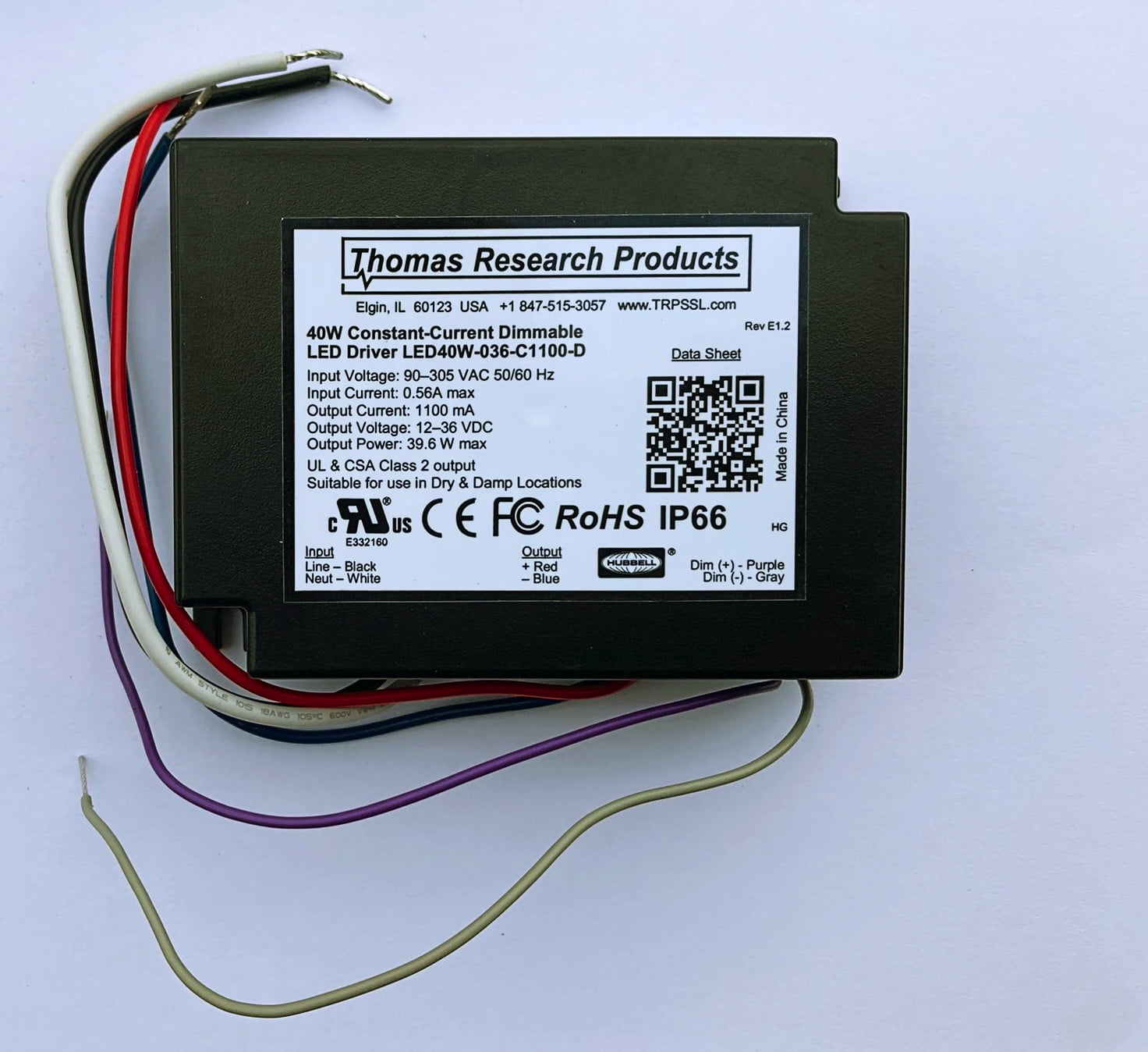 Hubbell Thomas Research Products LED 40W-036-C1100-D Constant Current ...