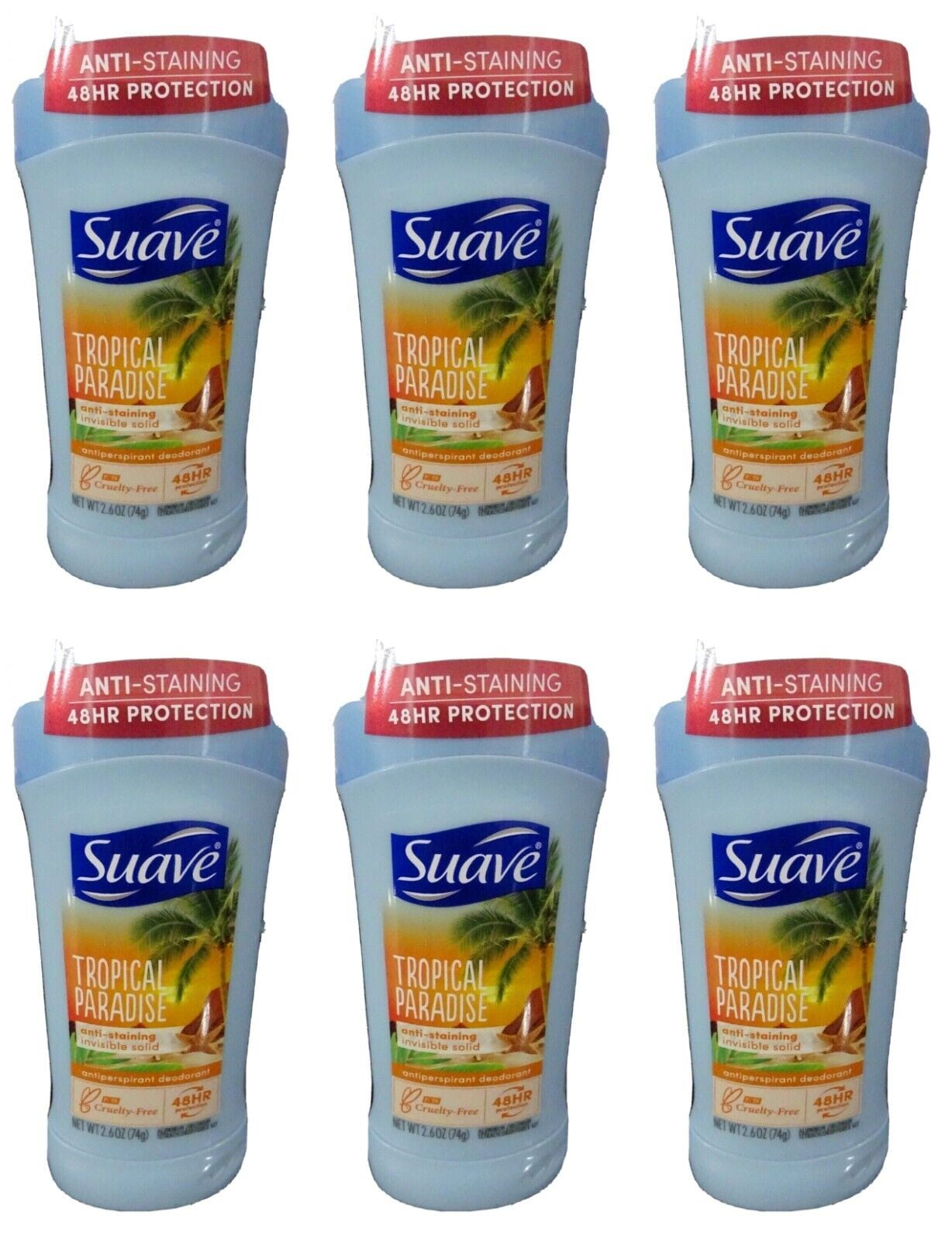 Suave Tropical Paradise Invisible Solid Deodorant 48 HR Anti Staining 2 ...