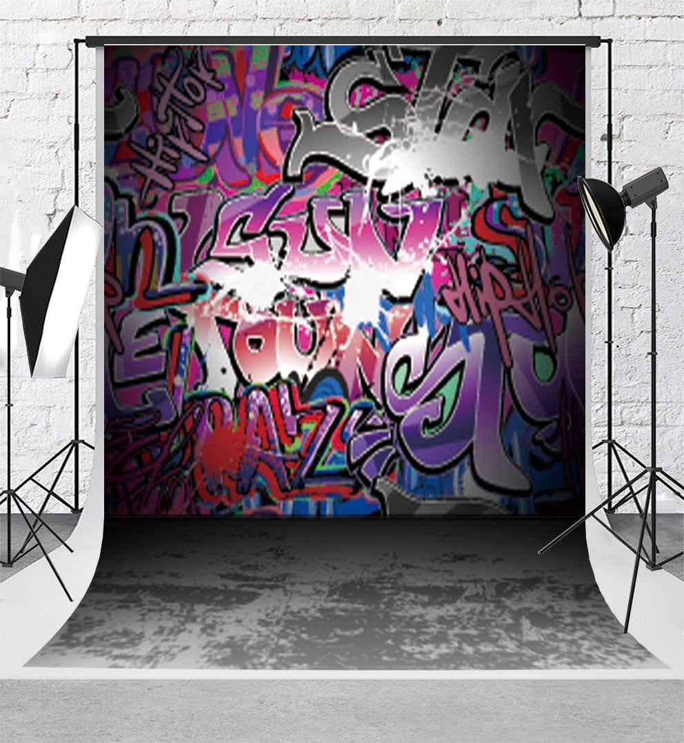 MOHome Polyster Graffiti Photography Backdrops Colorful Letters ...