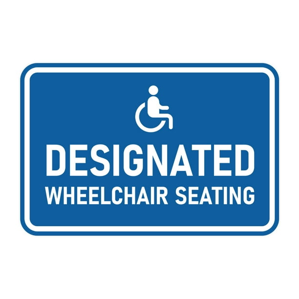 Signs ByLITA Classic Framed Designated Wheelchair Seating Sign (Blue ...