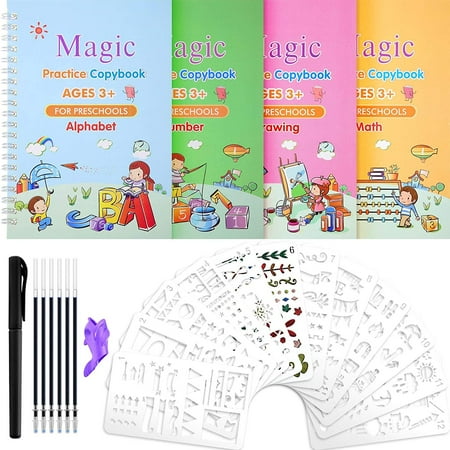 4 Pieces English Magic Practice Copybook Children Handwriting Magic ...