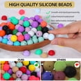 1Box 80Pcs Round Silicone Focal Beads Red 15mm Hole: 2mmDIY - Walmart.com