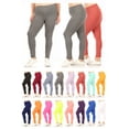 Moa Collection Womens Plus Size Solid High Waist Full Length Leggings