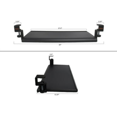 VIVO Black Clamp-on Height Adjustable Keyboard and Mouse Under Desk ...