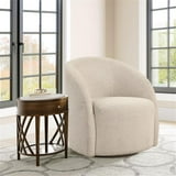 Pemberly Row Swivel Accent Chair in Khaki Beige Fabric Upholstery ...
