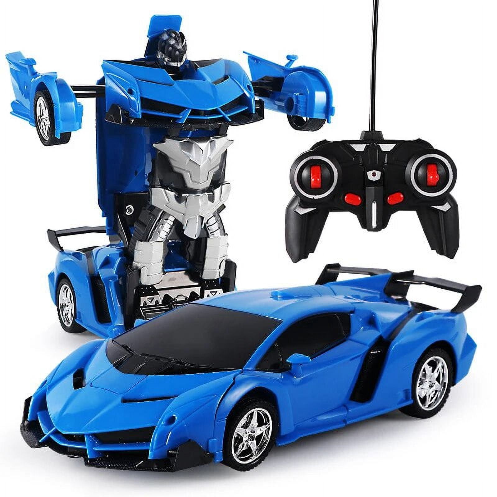 Senbaidali Rc Cars And Trucks Remote Control Cars 2in1 Transformation Robots Toy Deformation Toys Rc Sports Car Vehicle Model Electric Car Blue Car