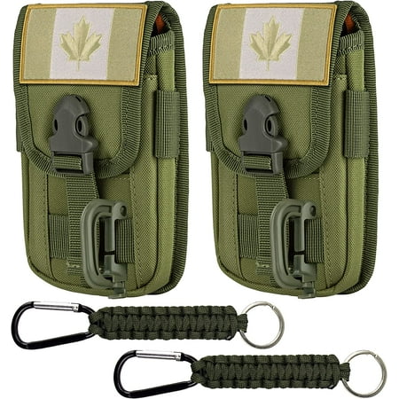 bvya 2 Pack Tactical Molle Phone Pouch, Smartphone Waist Belt Holster ...